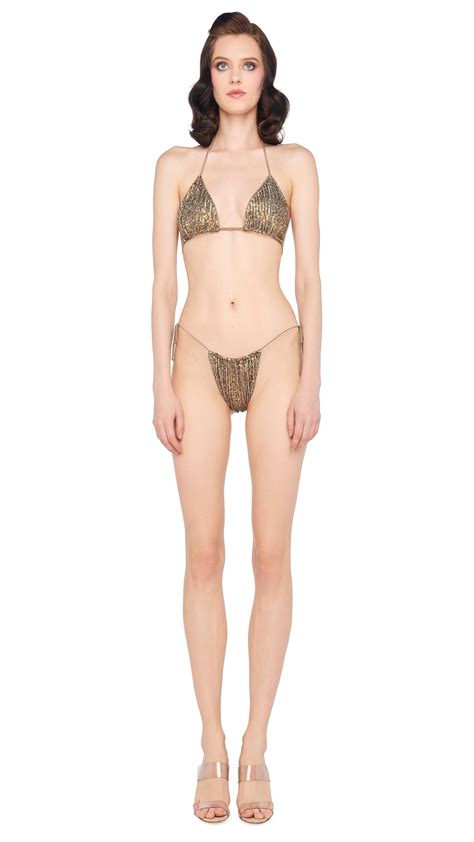String Bra Bronze Norma Kamali