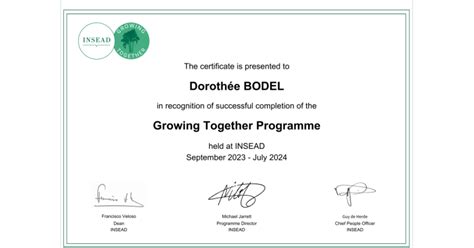 Dorothée Bodel On Linkedin Growing Together Graduated • Dorothée Bodel • Insead Executive
