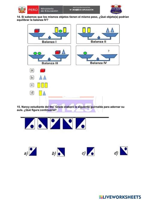 Evaluacion Diagnostica Online Exercise For Matematica Live Worksheets