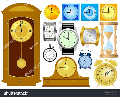 Set Clocks Vector Stock Vector Royalty Free 68901964 Shutterstock