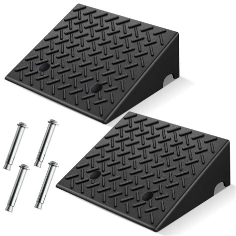 Kroak Rubber Car Curb Ramps 6 Rise Height Heavy Duty 8818lbs Capacity