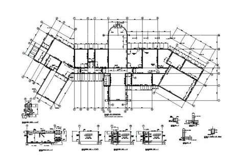 Multiple Walls Of House Constructive Structure Cad Drawing Details Dwg File
