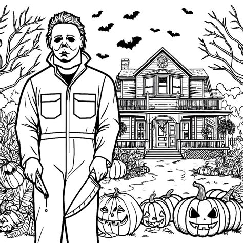 Myers Coloring Michael Pages Jason Voorhees Halloween Drawing Mask