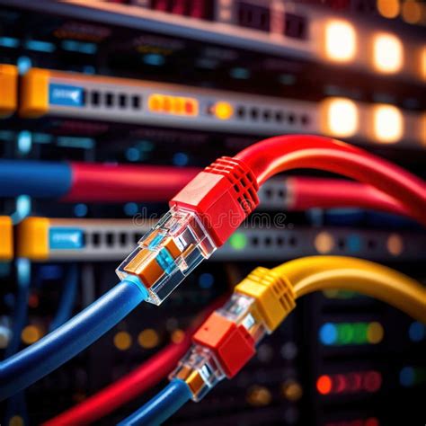 Network Cables Used In Data Center Stock Illustration Illustration Of Electronic Cabling