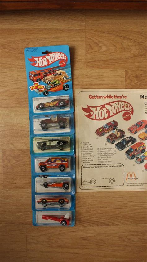 Vintage Hot Wheels Set Mcdonalds Promo Complete 15 Nip Plus Ad Sheet