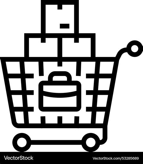 Procurement Business Process Line Icon Royalty Free Vector