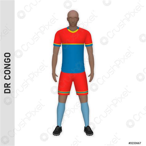 3d Realistic Soccer Player Mockup Dr Congo Football Team Kit Stock