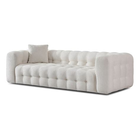 Ashcroft Marsi Luxry Chesterfield French Boucle Fabric Couch In Cream Bush Furniture Collection