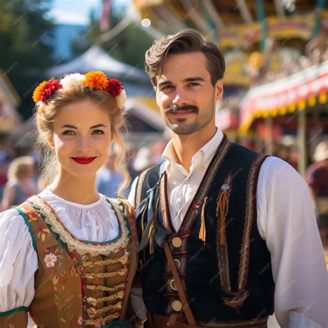 Premium Ai Image Photo Of Two Traditional Bavarian People In A