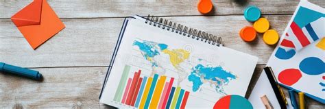 Analyst Desk With Political Infographics Flags And Tools For Data