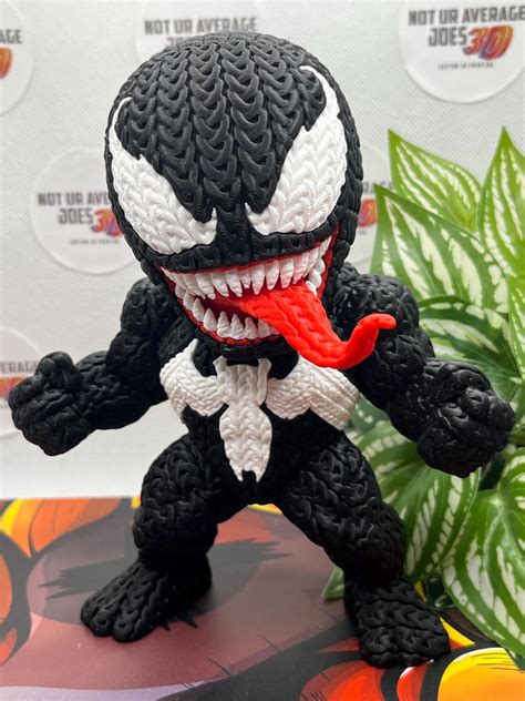 3d Printed Knitted Venom Figurine Etsy
