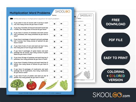 Multiplication Word Problems Skoolgo Multiplication Word Problems
