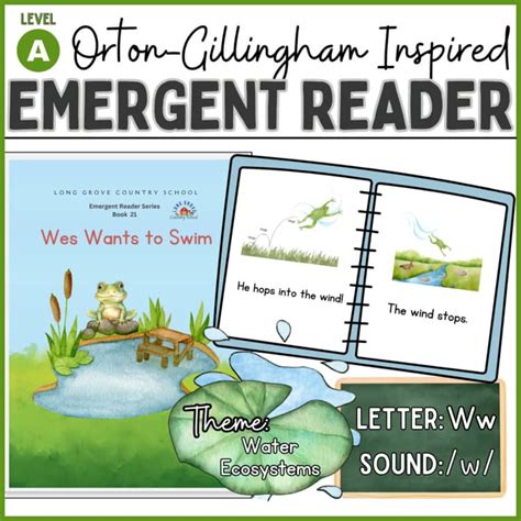 Water Ecosystems Level A Emergent Reader Letter W Orton