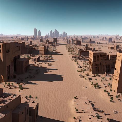 Premium Photo Sand Desert Abandon City Generative Art By Ai