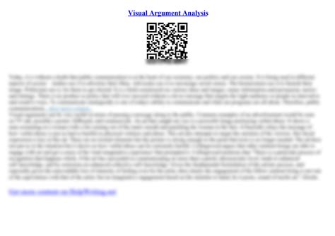 Solution Visual Argument Analysis Studypool
