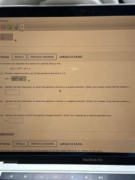 Solved He Function S T Describes The Motion Of A Particle