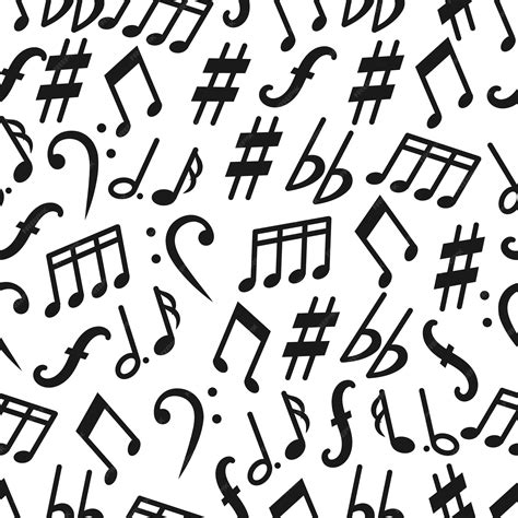 Premium Vector Music Note Seamless Pattern Melody Symbols Vector