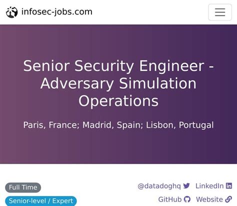 Hiring Senior Security Engineer Adversary Simulation Operations In