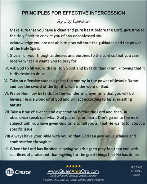 Principles For Effective Intercession By Joy Dawson Prayer And
