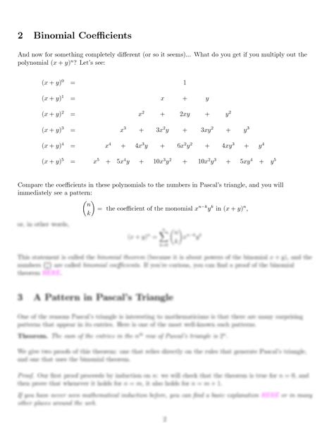 Solution Pascal S Triangle And Binomial Coefficients Studypool
