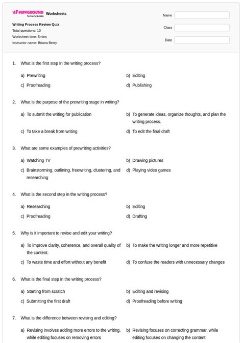 50 Revising Writing Worksheets For Grade 3 On Wayground Free And Printable
