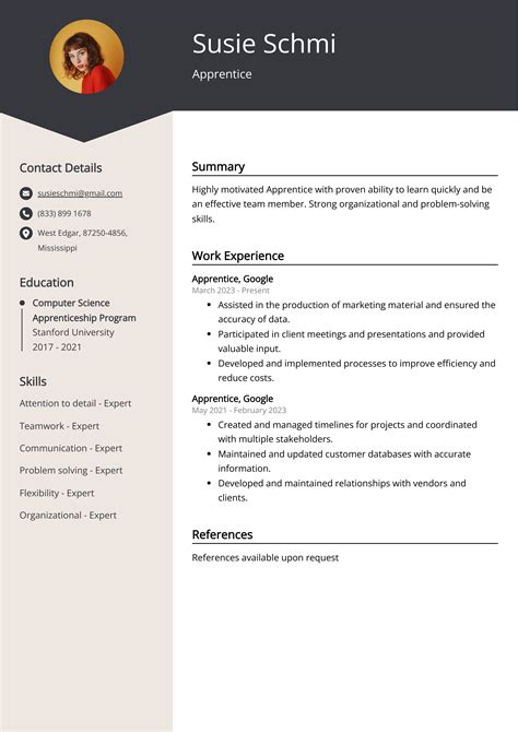 Apprentice Resume Example For 2024