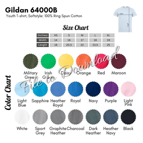 Gildan Color Chart Gildan T Shirts Yzfte