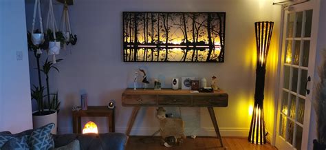 Light Wall Art Decor Sunset View Lake 3d Led Light Remote Etsy