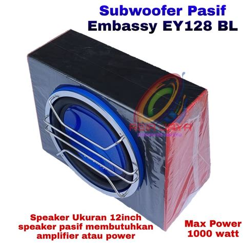 Subwoofer Embassy Ey 128 Bl Dan Box Pasif Lazada Indonesia