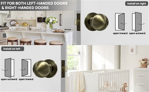 Vicmeon Passage Door Knobs Keyless Interior Door Lock Reversible Heavy