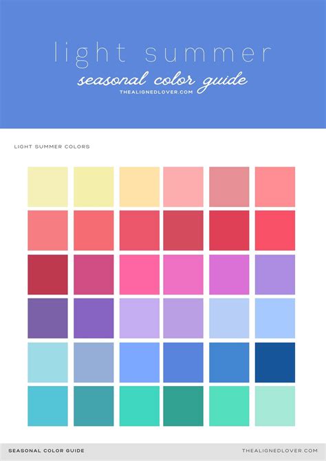 Guide To The Light Summer Seasonal Color Palette The Aligned Lover