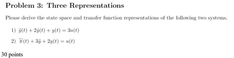 Solved Problem 3 Three Representations Please Derive The