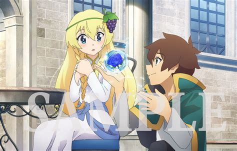 Satou Kazuma And Iris Kono Subarashii Sekai Ni Shukufuku Wo Drawn By