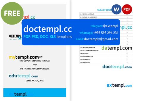 Supplier Service Contract Template Word And Pdf Format