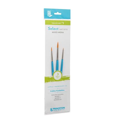 Set De Pinceles Redondos Princeton Select Artiste 3 Piezas Office