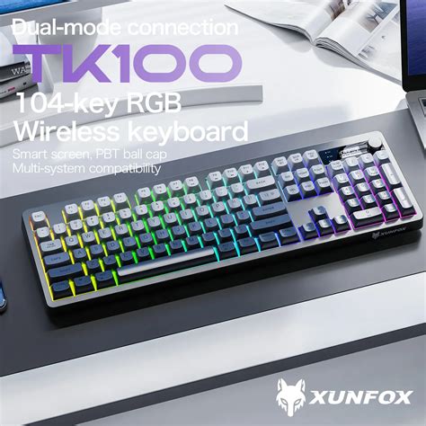 Xunfox Tk100 Bluetooth Wireless Dual Mode Keyboard Tft Smart Screen