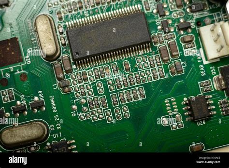 Close Up Of Electronic Chip In Desktop Computer Motherboard Circuit Stock Photo Alamy