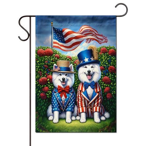 American Eskimo Flag Patriots Garden