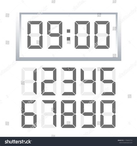 Digital Clock Number Set Vector Stock Stock Vector Royalty Free