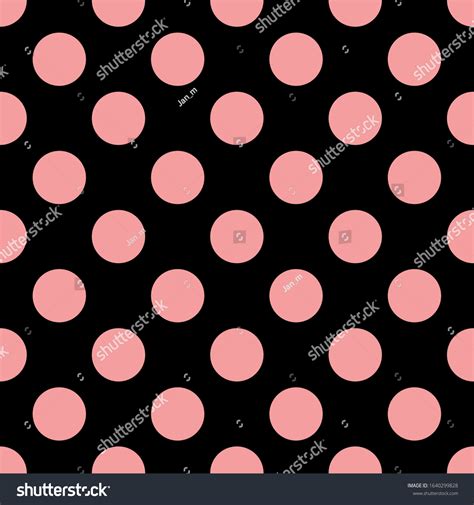 Pink Polka Dot Pattern Black Backgroundseamless Stock Vector Royalty