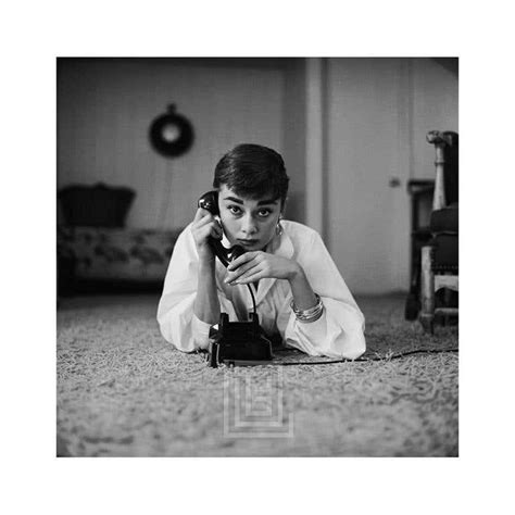 Mark Shaw Audrey Hepburn In White Blouse With Phone Laying Hand On