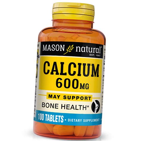 Купить Кальций Карбонат Calcium 600 Mason Natural 100таб (36440089 ...