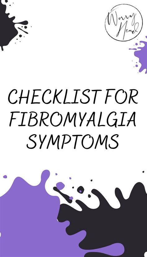Checklist For Fibromyalgia Symptoms And Tender Points Artofit