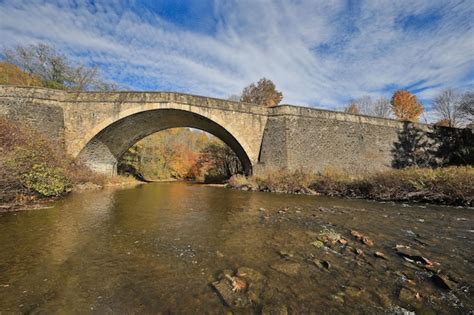 Premium Photo The Casselman River Bridge In Fall