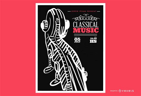 Violin Classical Music Poster Vector Download