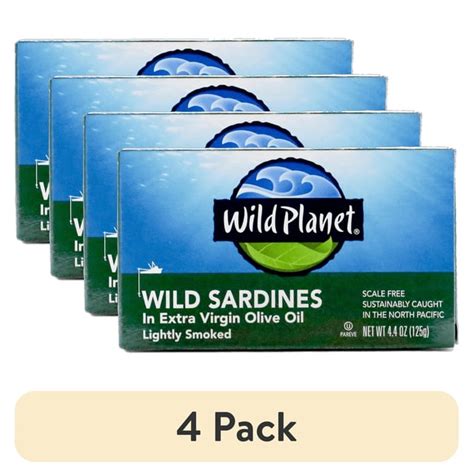 4 Pack Wild Planet Wild Sardines In Extra Virgin Olive Oil Lightly
