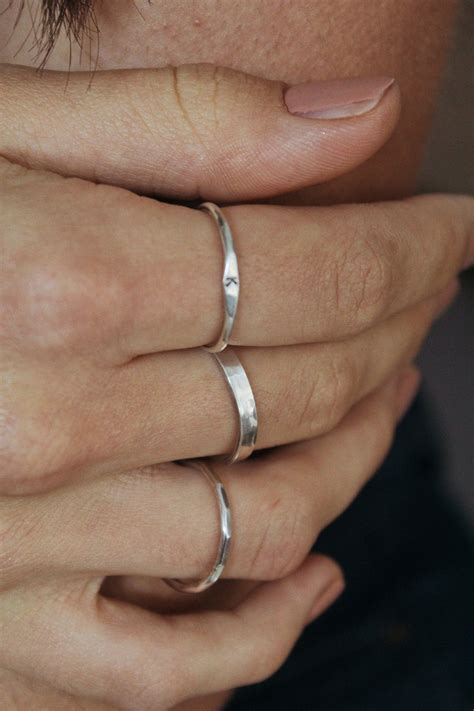 Minimalist Silver Ring Silver Stacking Ring Rings Minimalist Ring