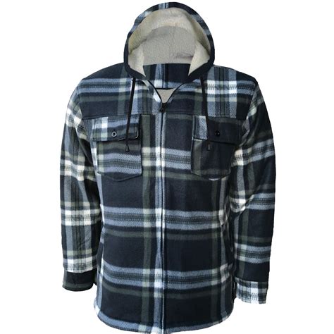 Mens Sherpa Fur Fleece Lined Padded Lumberjack Work Thick Jacket