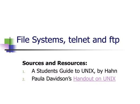 PPT File Systems Telnet And Ftp PowerPoint Presentation Free Download ID