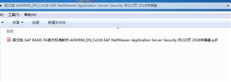 英文版 Sap Basis Pa官方标准教材 Adm960encol18 Sap Netweaver Application Server
